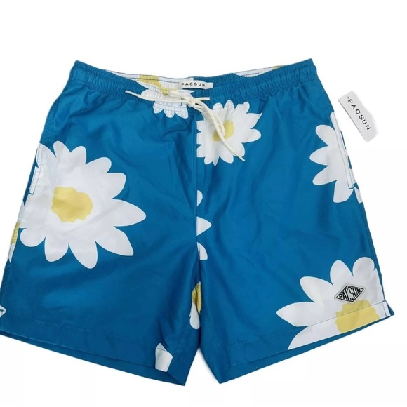 PacSun | Shorts | Pacsun Blue Floral Swim Shorts | Poshmark